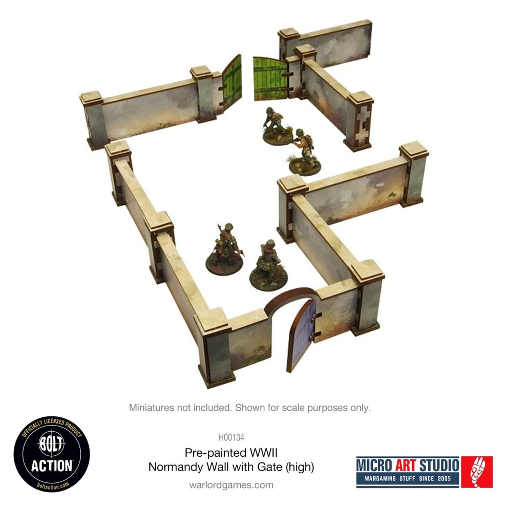 Bolt Action: Pre-painted WW2 Normandy Walls with Gate (high) - Fog of ...